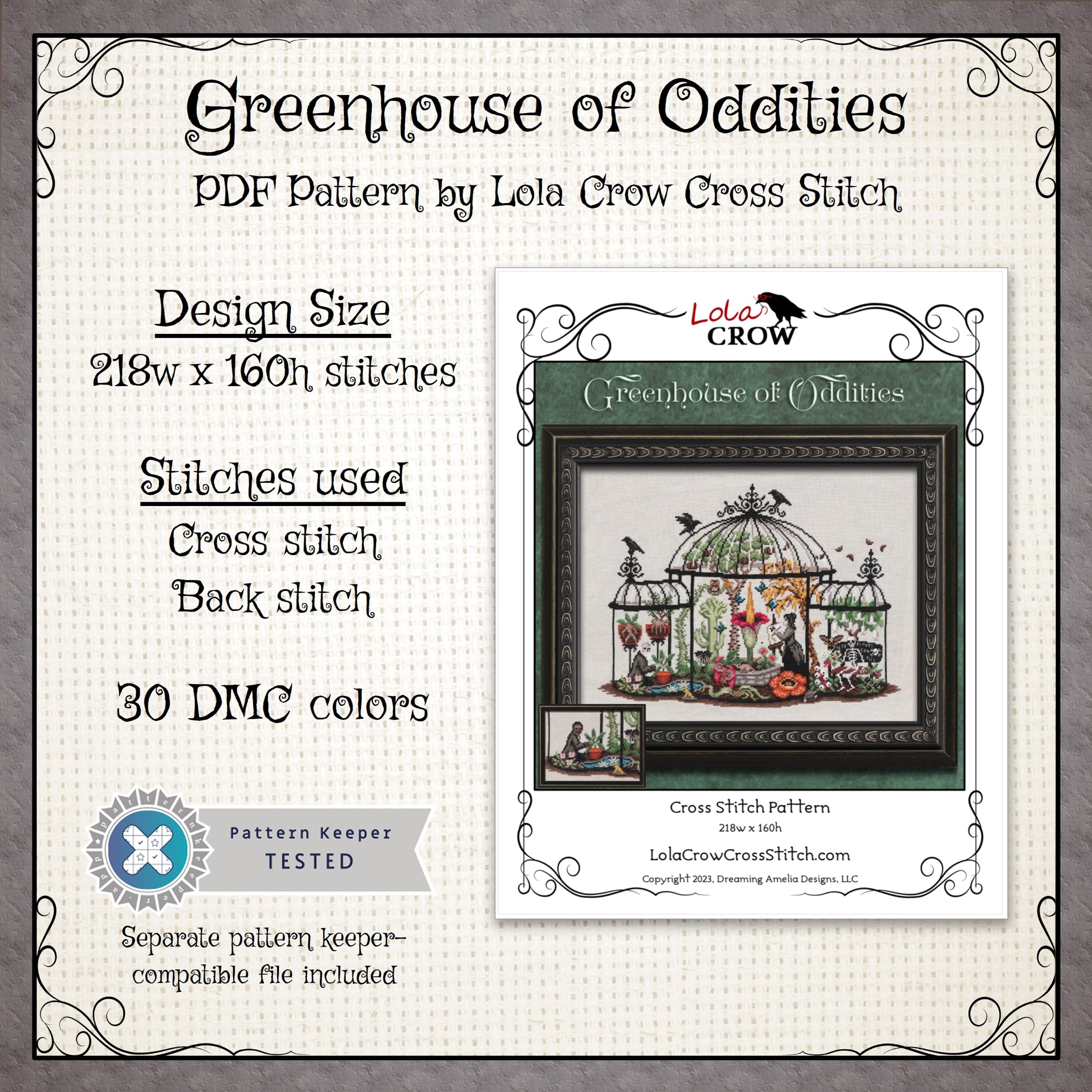 Greenhouse of Oddities - Digital PDF Cross Stitch Pattern – Lola Crow ...