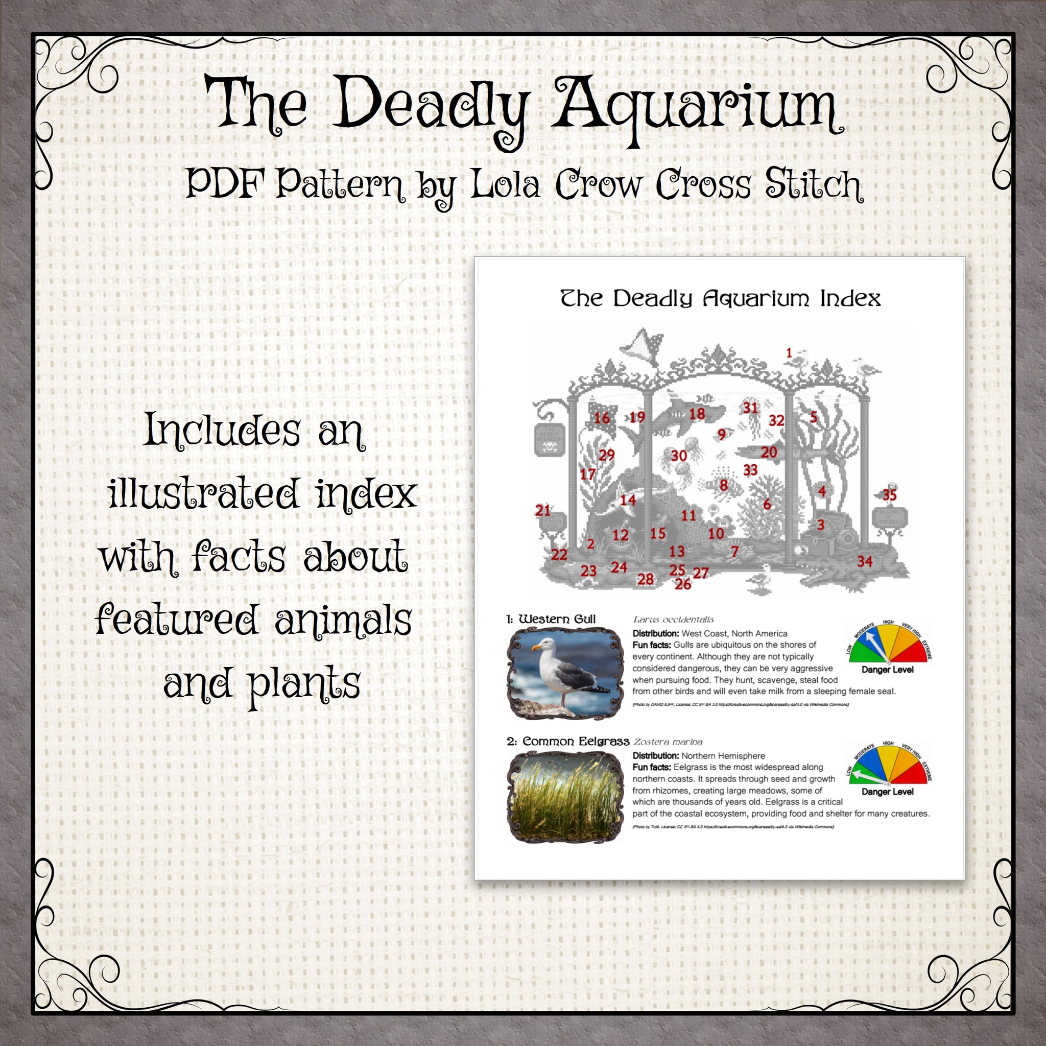 The Deadly Aquarium - Digital PDF Cross Stitch Pattern – Lola Crow ...