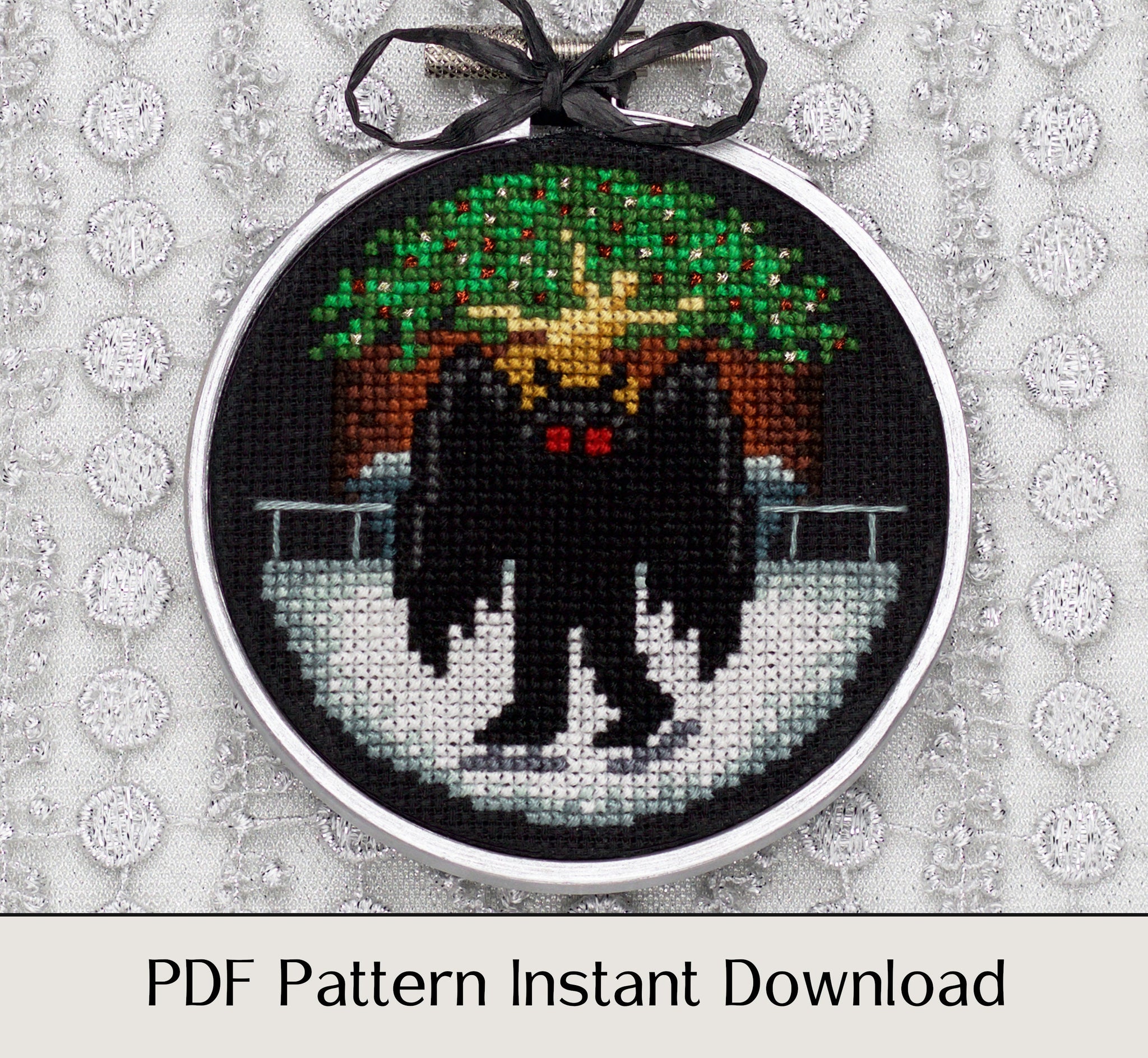 Cryptid Christmas - Digital PDF Cross Stitch Pattern – Lola Crow Cross ...